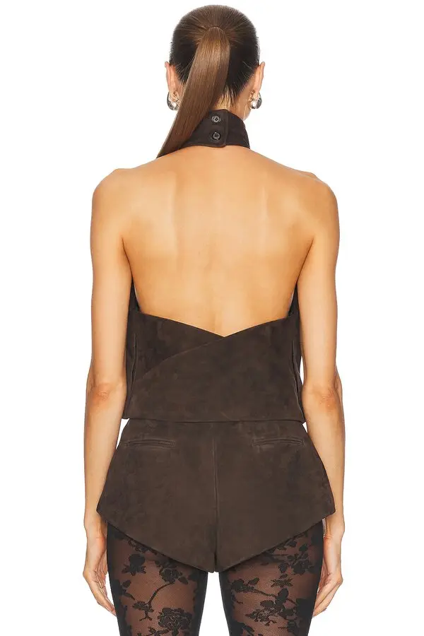 Magda Butrym Suede Halter Top