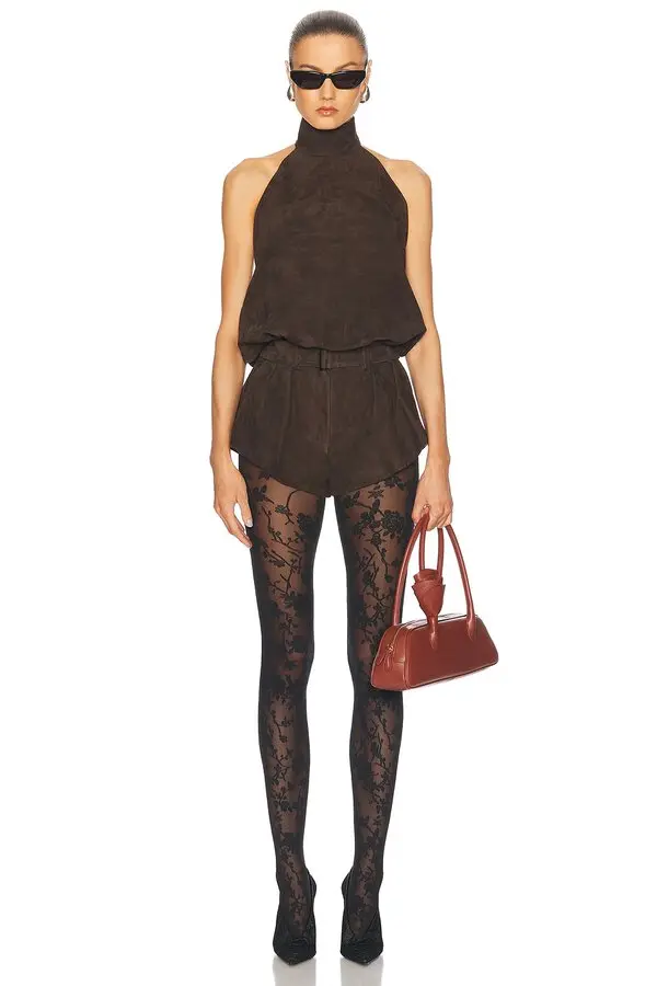 Magda Butrym Suede Halter Top