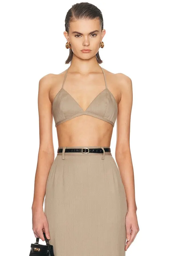 MIMCHIK Rosie Bra Top In Beige - Dune