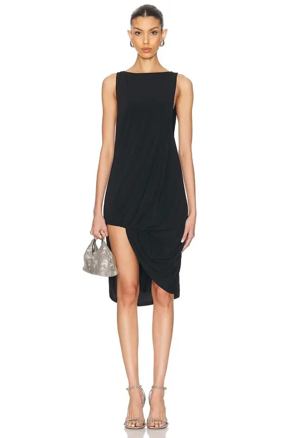 Jacquemus La Robe Peplo Courte Jersey Dress - Black