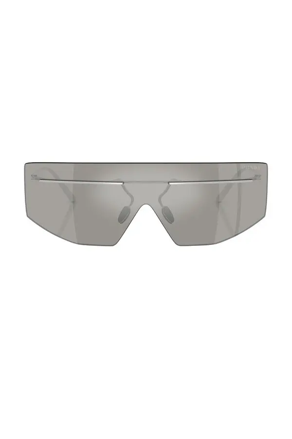 Prada Metallic Shield Sunglasses - Silver
