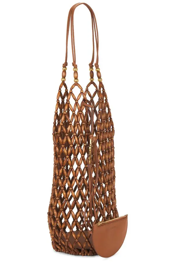 Saint Laurent Bucket Supple Bag - Tan Natural & Brick