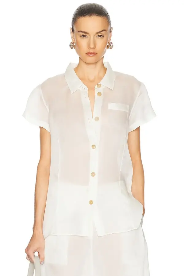 Khaite Keefe Organza Top - Chalk