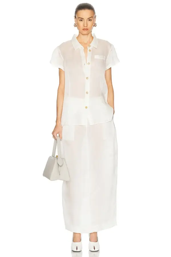 Khaite Keefe Organza Top - Chalk