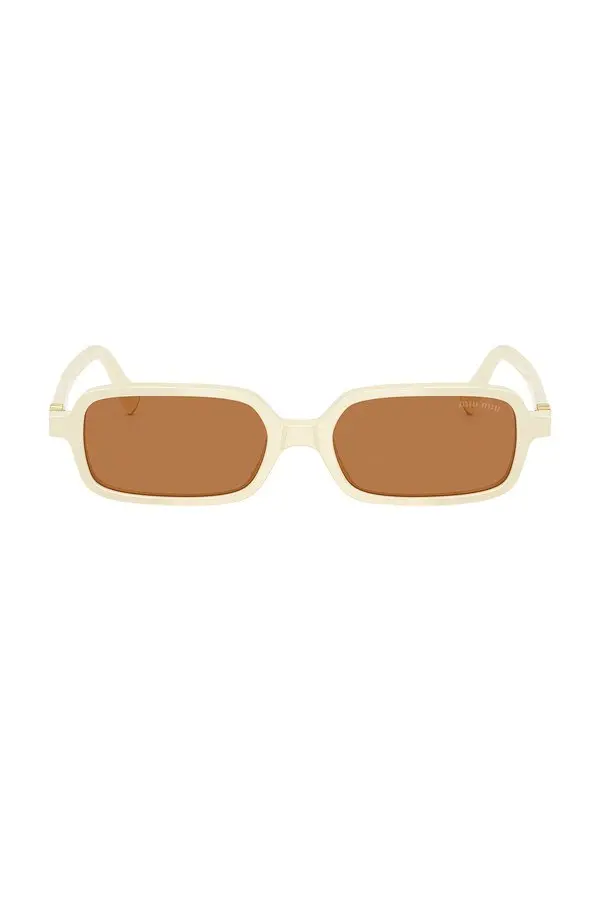 Miu Miu Rectangular Sunglasses - Milk