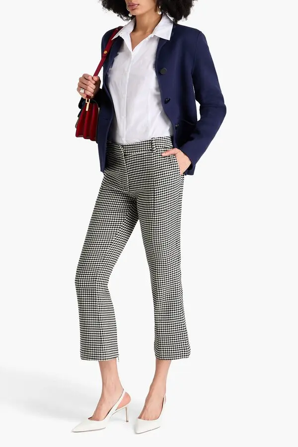 Marni Gingham Kick-flare Twill Pants