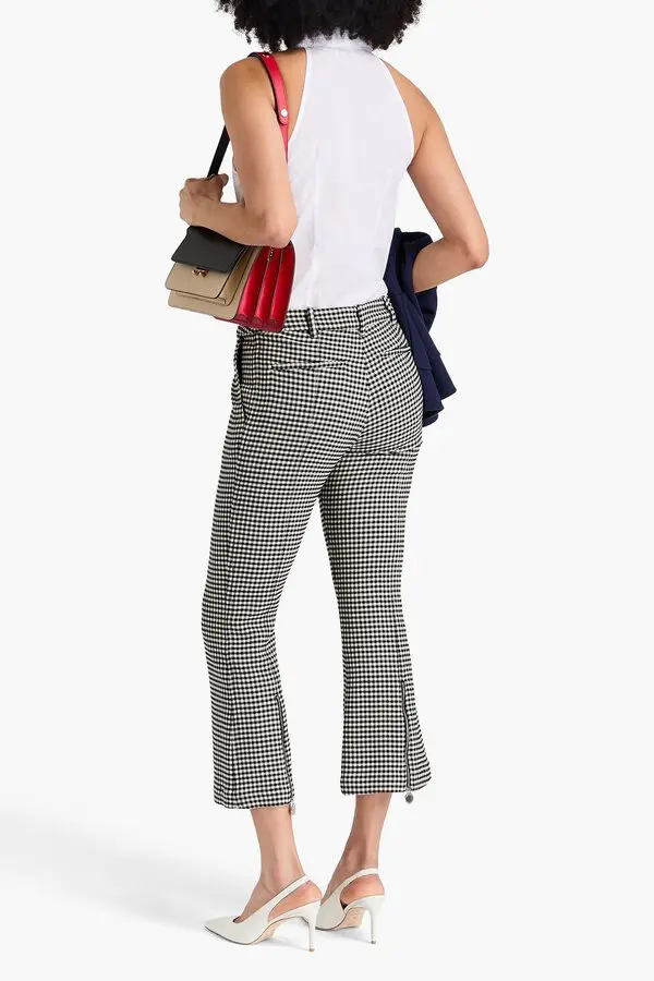 Marni Gingham Kick-flare Twill Pants