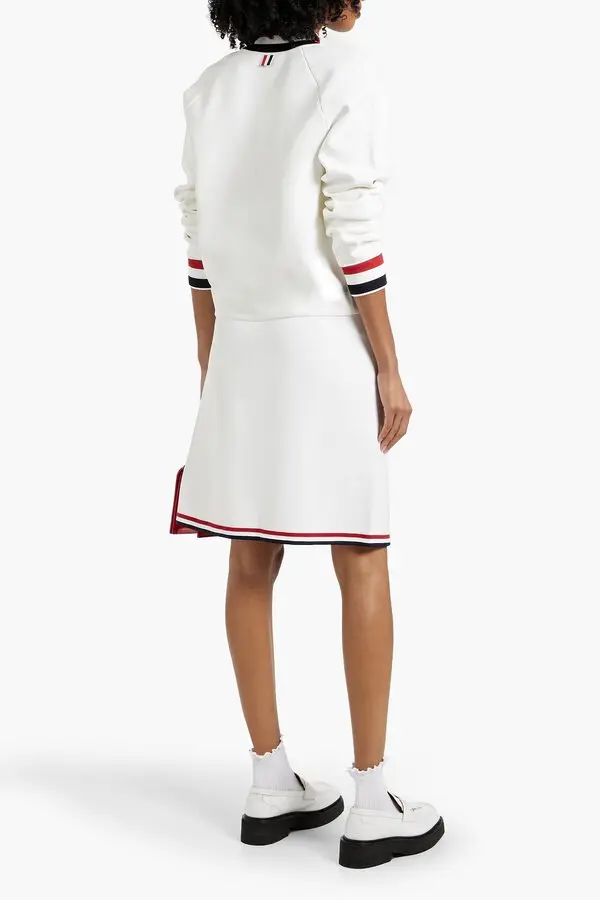 Thom Browne Wrap-effect Striped Knit Skirt