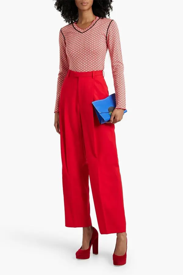 Marni Grain De Poudre Wool Straight-leg Pants