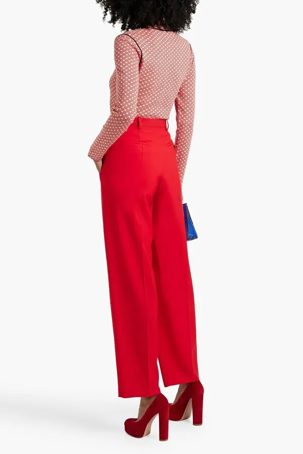 Marni Grain De Poudre Wool Straight-leg Pants