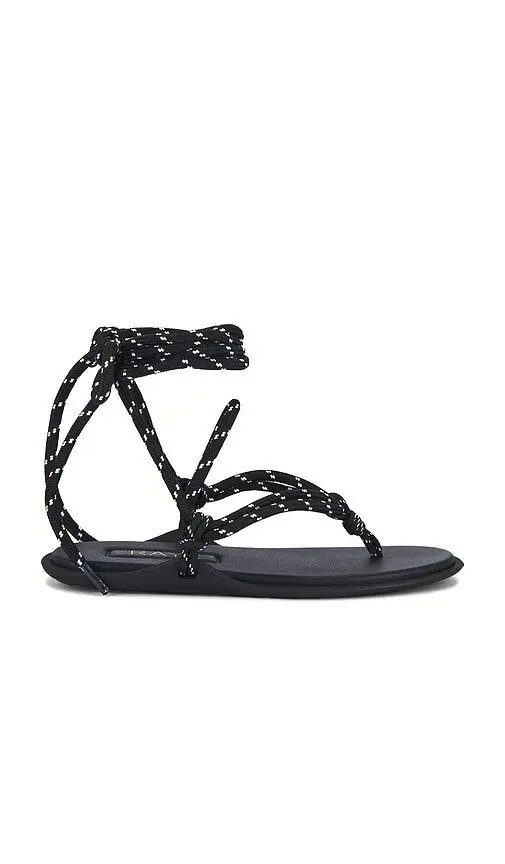 Raye Lillie Cord Ankle Wrap Sandals - Black