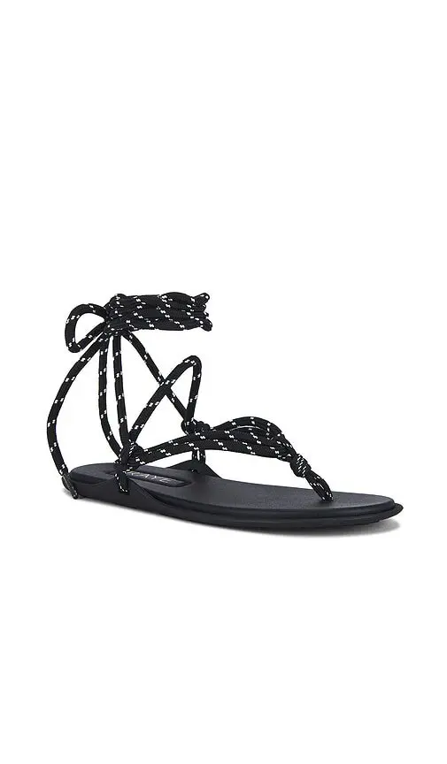 Raye Lillie Cord Ankle Wrap Sandals - Black