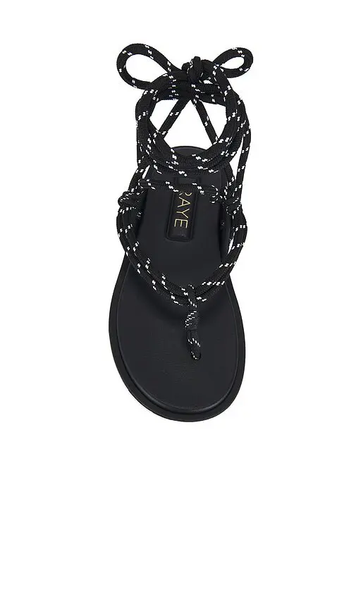 Raye Lillie Cord Ankle Wrap Sandals - Black