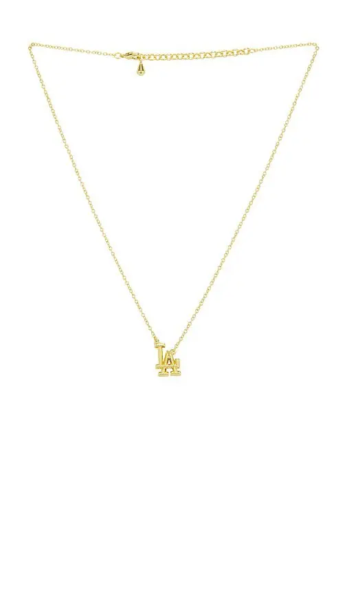 LUV AJ Mlb Dodgers Logo Charm Necklace - Gold