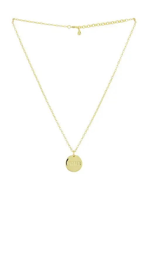 LUV AJ Mlb Padres Logo Coin Pendant Necklace - Gold