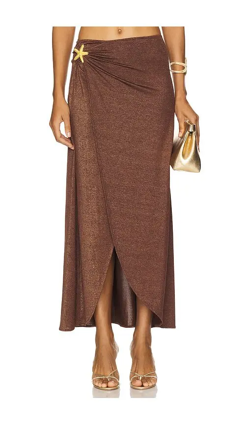 Show Me Your Mumu Cyprus Sarong In Brown - Cinnamon Shimmer
