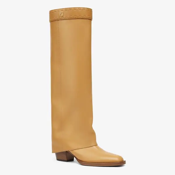 Fendi Knee High Boots - Beige