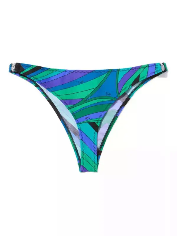 Emilio Pucci Iride-patterned Bikini Bottom - Green