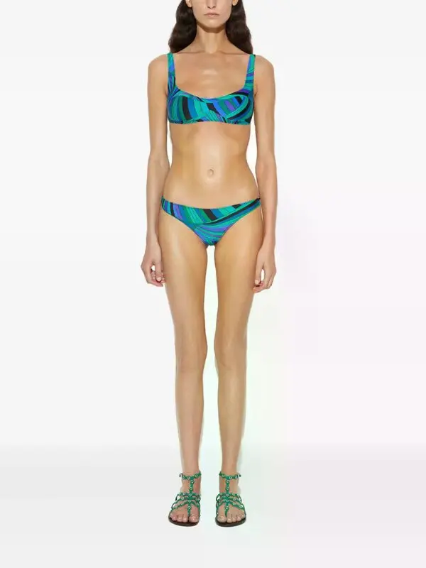 Emilio Pucci Iride-patterned Bikini Bottom - Green