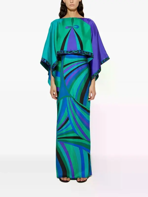 Emilio Pucci Iride-print Cape Dress