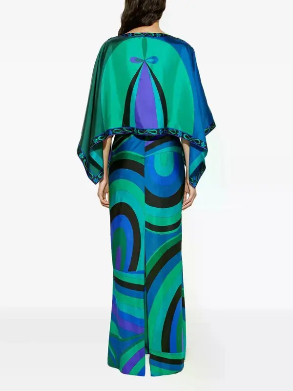 Emilio Pucci Iride-print Cape Dress