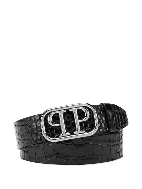 Philipp Plein Leather Belt - Black