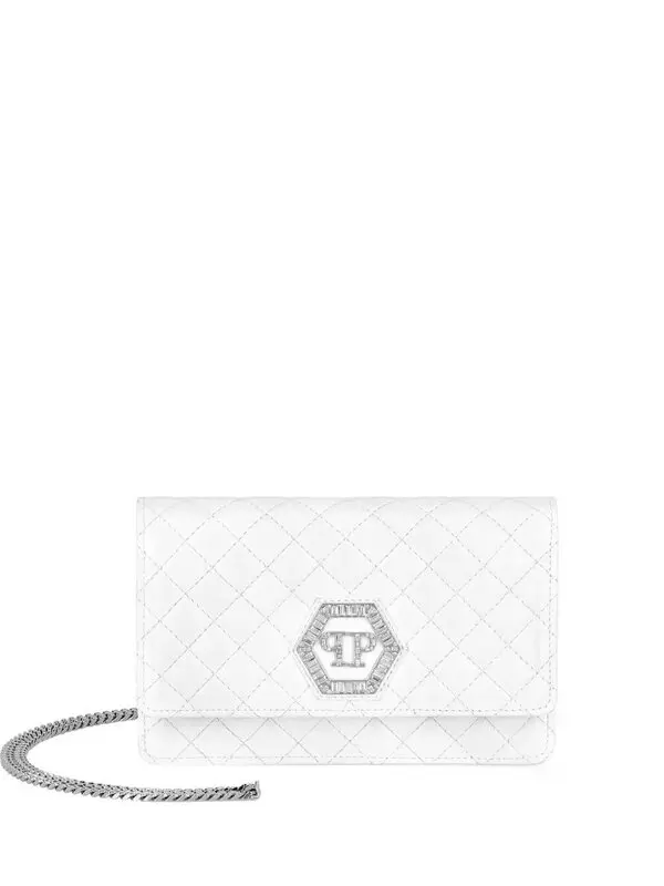 Philipp Plein Matelassé Shoulder Bag - White