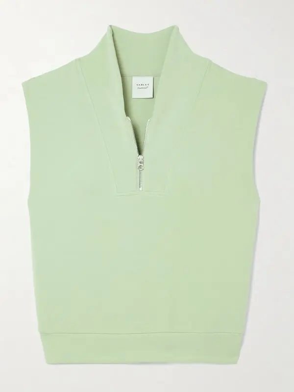 Varley Loretta Jersey Sleeveless Half-zip Sweatshirt - Green