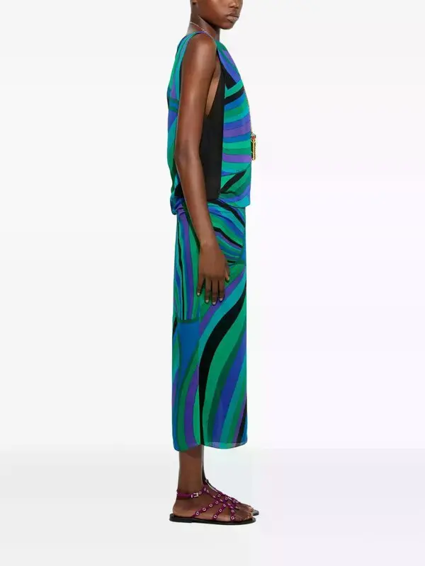 Emilio Pucci Iride-print Midi Dress - Green