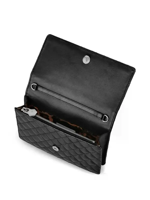Philipp Plein Nappa Leather Matelasse Mini Shoulder Bag - Black