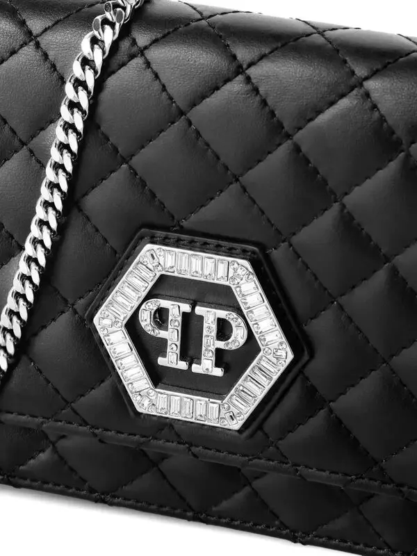 Philipp Plein Nappa Leather Matelasse Mini Shoulder Bag - Black