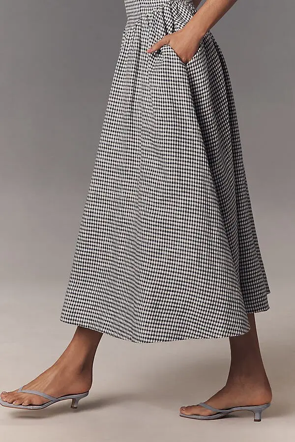 Reformation Balia Linen Midi Dress - Blue | Editorialist