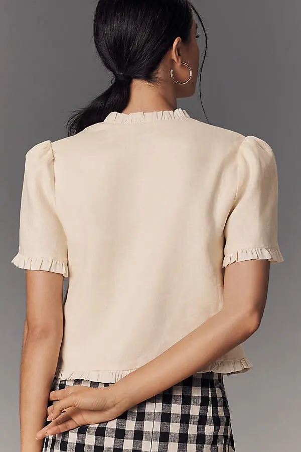 REFORMATION Bess Linen Top - Sugar