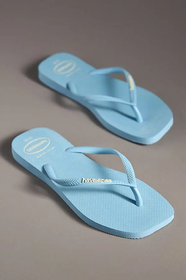 Havaianas Slim Square Thong Sandals - Blue