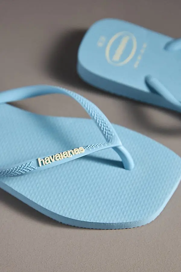 Havaianas Slim Square Thong Sandals - Blue