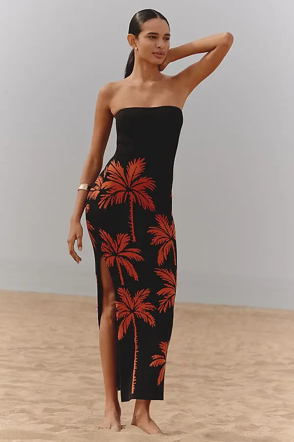CELANDINE Mesa Strapless Column Midi Dress