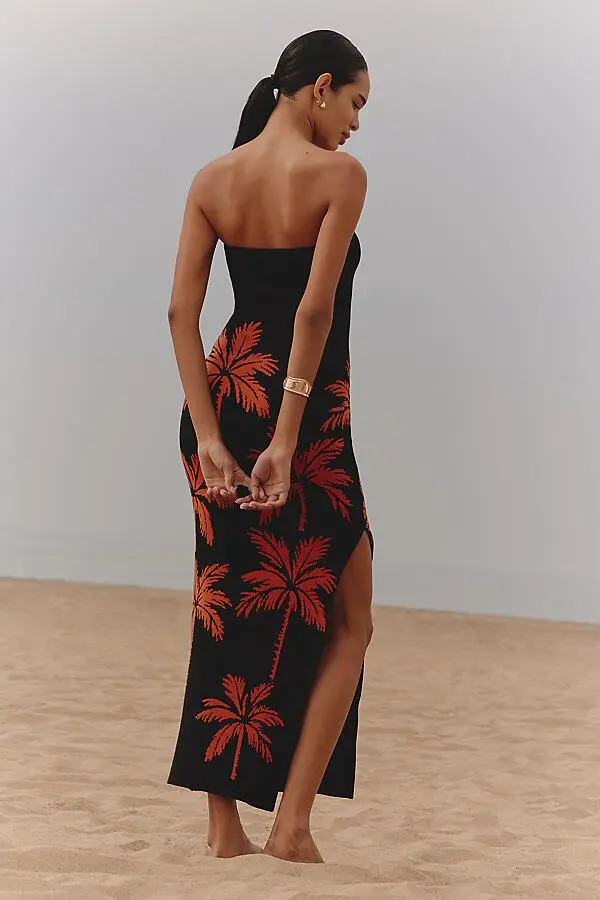 CELANDINE Mesa Strapless Column Midi Dress