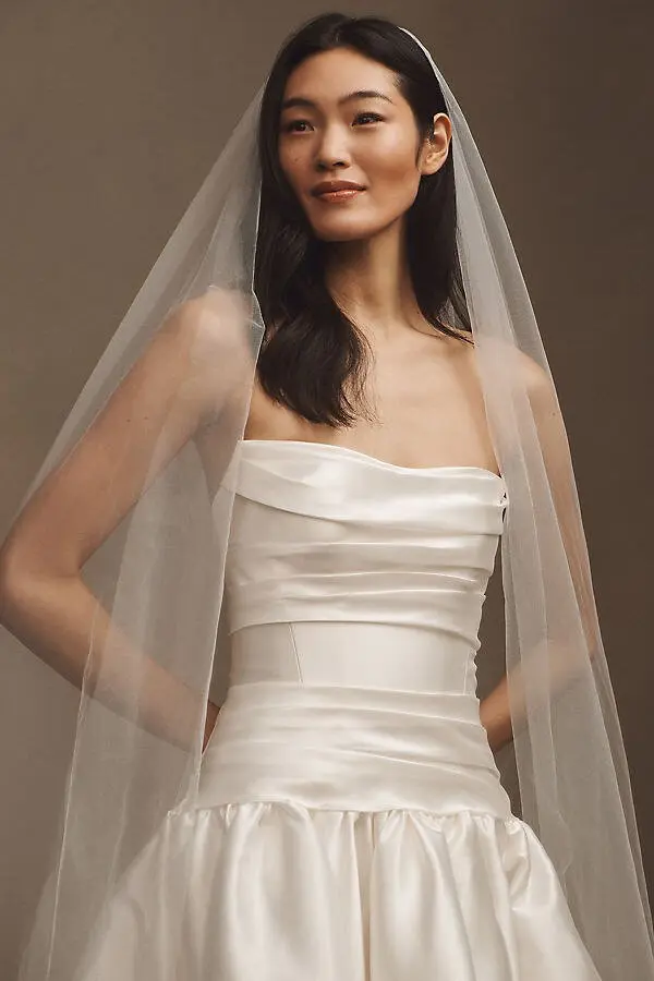 Watters Clean Chapel Single-layer Veil - White