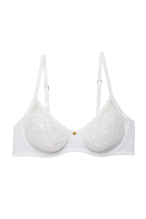 Natori Flora Unlined Balconette Underwire Bra - White