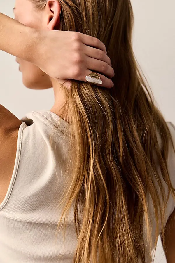Free People Clasped Pearl Ring - Gold/pearl