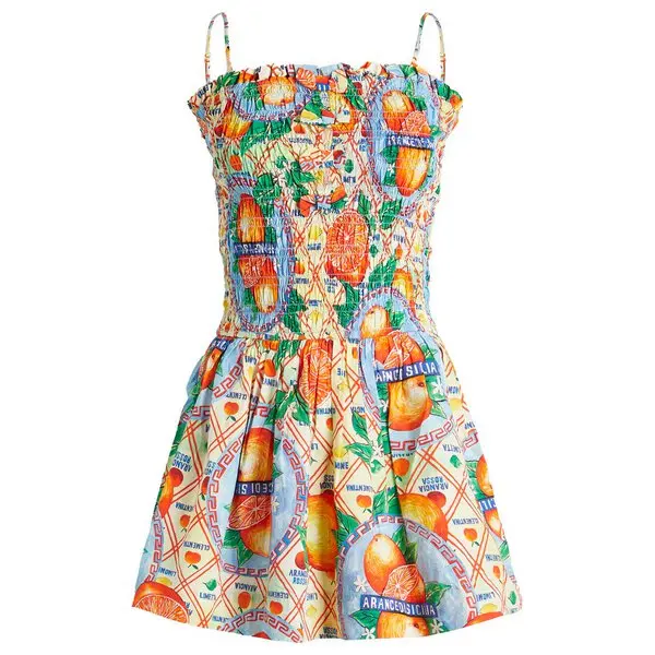 DAMSON MADDER Fleur Shirred Mini Dress