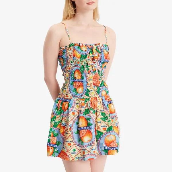 DAMSON MADDER Fleur Shirred Mini Dress