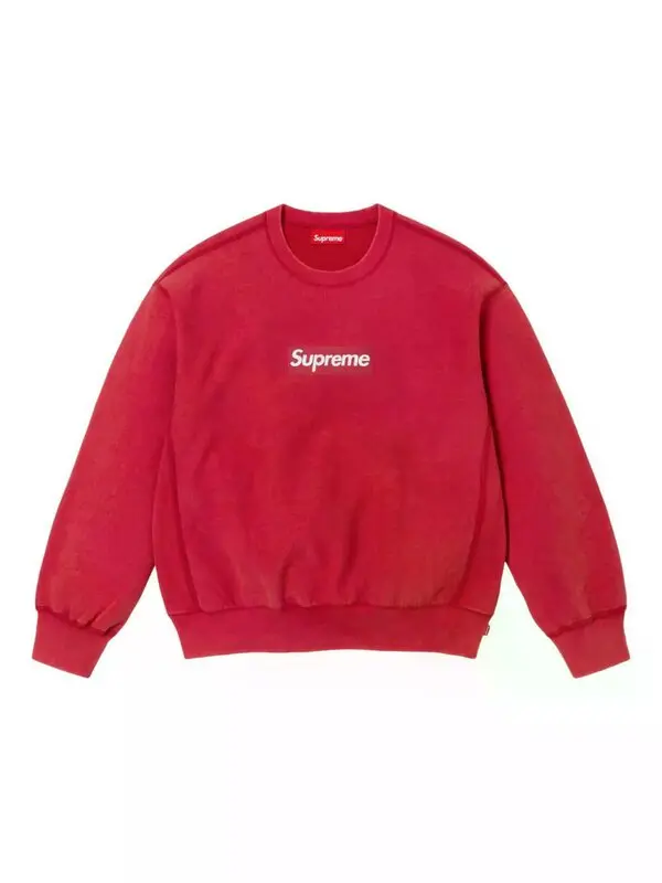 Supreme Washed Box Logo Sweatshirt - Red