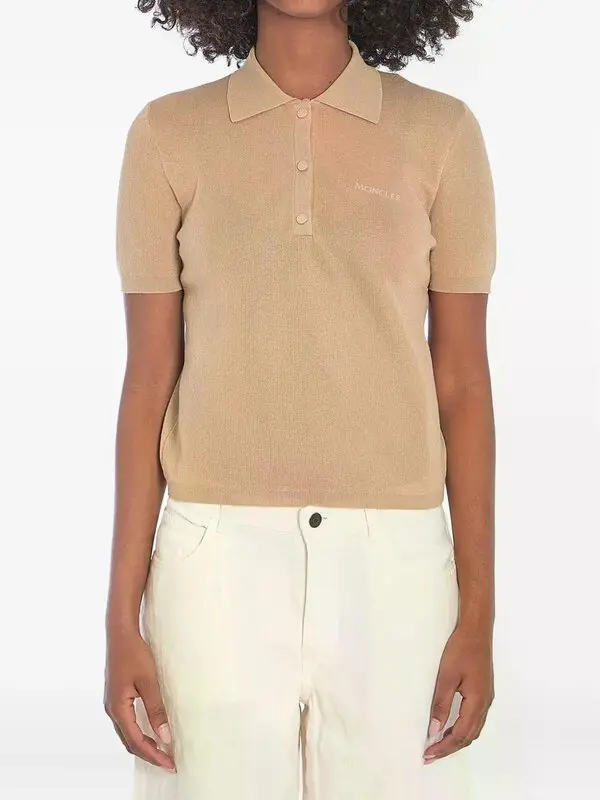 Moncler Logo Embroidered Short Sleeve Polo Shirt