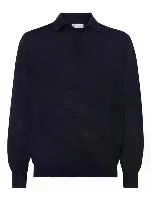 Brunello Cucinelli Long-sleeve Polo Shirt - Blue