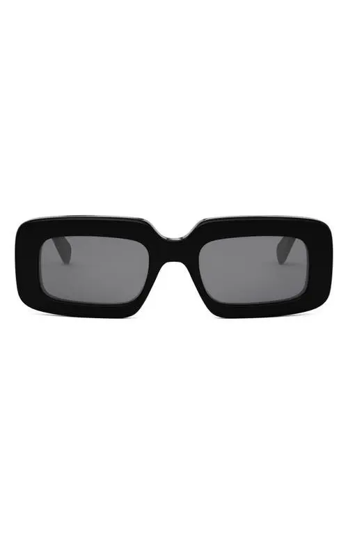 Celine Triomphe Rectangular Sunglasses - Shiny Black / Smoke