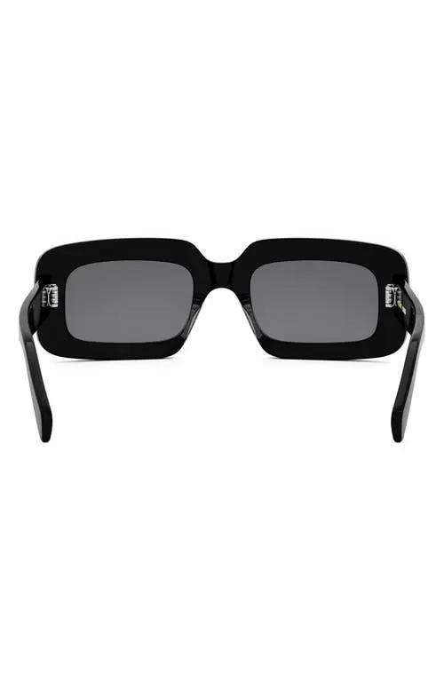 Celine Triomphe Rectangular Sunglasses - Shiny Black / Smoke