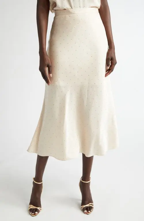 St. John Crystal-embellished Stretch Satin Midi Skirt