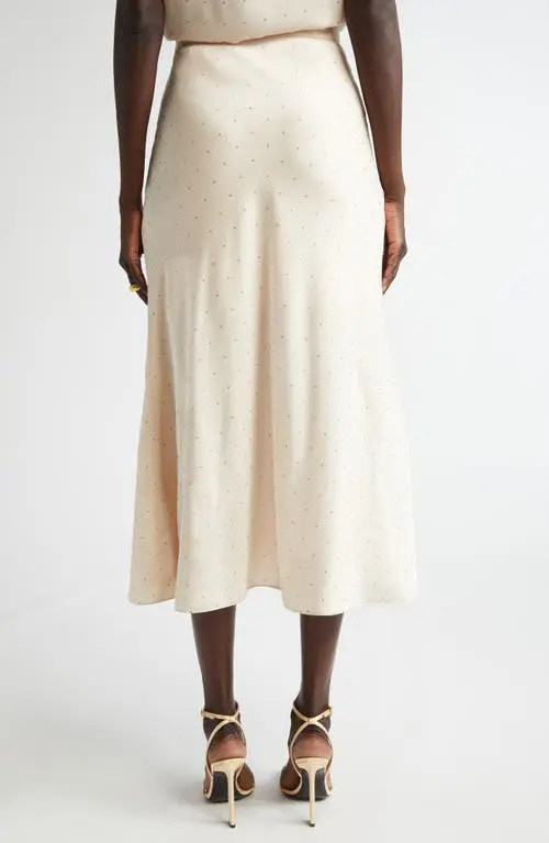 St. John Crystal-embellished Stretch Satin Midi Skirt
