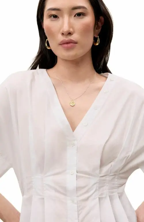 Rebecca Taylor Priya Poplin Top - Milk